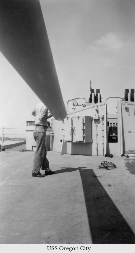 1945/1946 photos of the U.S.S. Oregon City (heavy cruiser) and of the ...